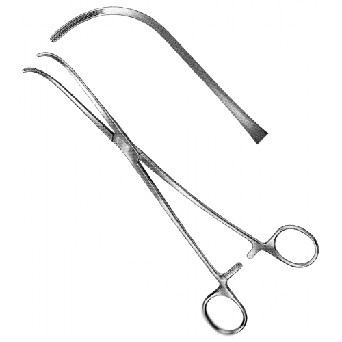 Pinça de Bakey Curva 1,8 x 9,5 x 24 cm (Código: 4757)